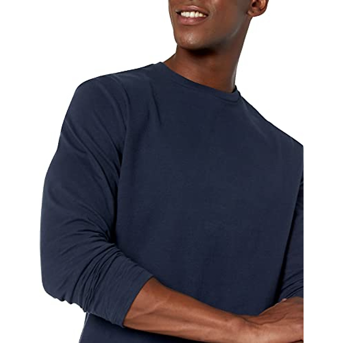 Amazon Essentials Men's Slim-Fit Long-Sleeve T-Shirt, Navy, Medium
