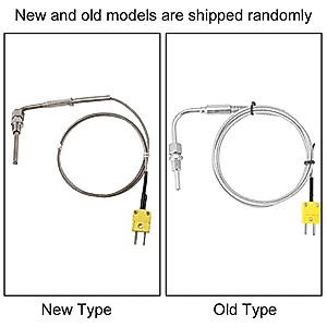 EGT Thermocouple K Type 1/8" PT Temperature Probe Sensors Exhaust Gas Temp Probe with Exposed Tip & Connector,Stainless Steel (1)