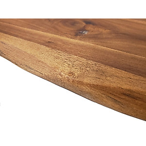 Denmark Tools for Cooks Artisan Acacia Serving Collection- Wood Cutting Chopping Board Platter Tray, 2 Piece Rectangular Footed Charcuterie/Cutting Boards