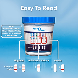 Prime Screen-5 Panel Multi Drug Urine Test Compact Cup (AMP,COC,mAMP/MET,OPI,THC) T-Cup -[10 Pack]-CDOA-254