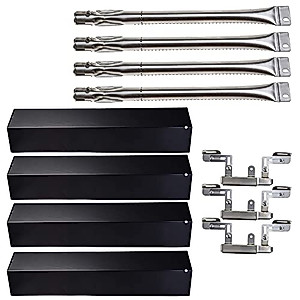 Hiorucet Grill Replacement Parts for Brinkmann 810-2410-S, 810-1420-0, 810-1420-1, 810-1470-0 Grill Models. Grill Burner, Porcelain Heat Plate, Adjustable Carryover Tubes Replacement for Brinkman