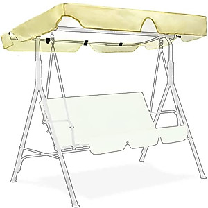 BTURYT Swing Canopy Replacement Cover, Waterproof Canopy Top Cover for 2/3 Seater Swing Chair Awning Swing Cover for Outdoor Garden Patio Yard,(top Cover only)