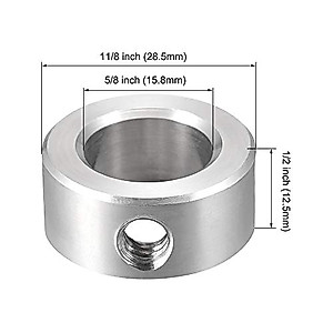 uxcell Drill Stop 5/8" I.D. Stainless Steel for Set Screws Chuck Woodworking Drill Bits Depth Holder 2Pcs