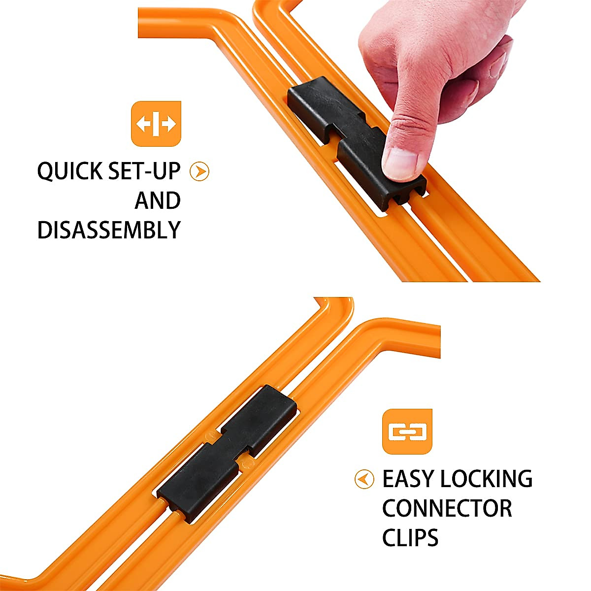 Outroad Speed Agility Training Ladder 6 Rings Set, Agility Footwork Training and Speed Hurdles Ladder, Fitness Equipment Sport Workout Home Gym,Orange