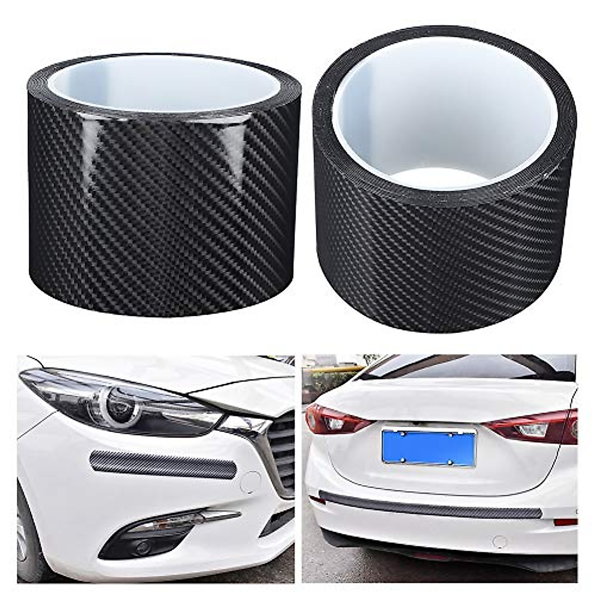 Protective Film for Cars, Carbon Fiber Protective Film Car Door Edge Guard Anti-Scratch Sticker Black(7CM*3M)