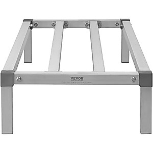 VEVOR Aluminum Dunnage Rack, 48” x 20” Commercial Food Floor Rack, 8” Off The Floor, 1000 lbs Capacity All-Welded Aluminum Storage Rack, for Storage in Restaurants, Kitchens, Garages and Vehicles