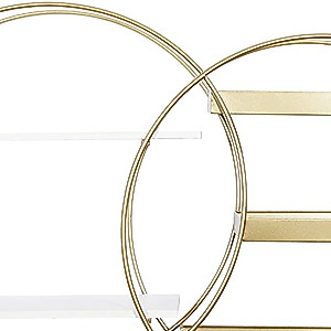 Deco 79 Metal Round 5 Shelf Wall Shelf, 34" x 18" x 20", Gold