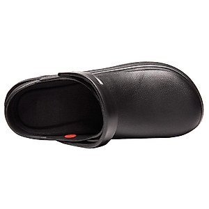 Men and Women's Non-Slip Nursing Chef Shoes Oil Water Resistant Safety Working Shoes for Kitchen Garden Bathroom, Black, 9 Women/8 Men