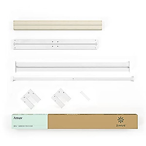 ZINUS Arnav Metal Platform Bed Frame, Wood Slat Support, No Box Spring Needed, Easy Assembly, White, Twin