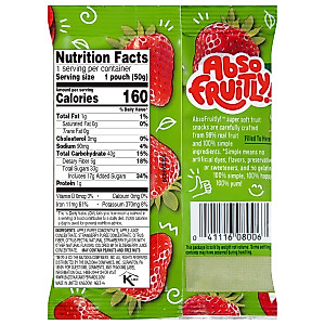 Absofruitly! 98% Real Fruit Snacks, Deliciously Sweet, Soft, & Chewy - Plant Based Healthy Snacks - Individually Wrapped Gummy Snacks for Kids, 6 Large Fruit Snack Bags (1.8oz each)