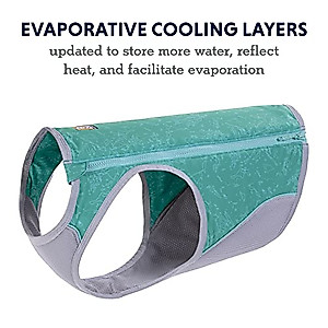 Ruffwear, Swamp Cooler Zip Dog Vest, Evaporative Cooling for Hot Weather, Aurora Teal, Small
