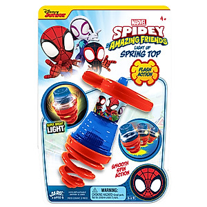 JA-RU Light Up Spinning Top Spiderman & Friends Marvel Style, UFO Spin Toys, Flashing LED Lights, Fun Kids Birthday Gifts, Goodie Bag Fillers, Spinner Toy Birthday Supplies for Boy & Girl B-6910-1