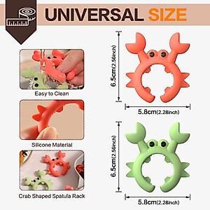 Crab Spatula Holder, Crab Shaped Silicone Spatula Holder Anti-scalding, Adjustable Crab Utensil Holder, Crab Spoon Holder For Pot Boil Over Spill Stopper,cute Creative Crab Gifts 4 Pcs (rad)