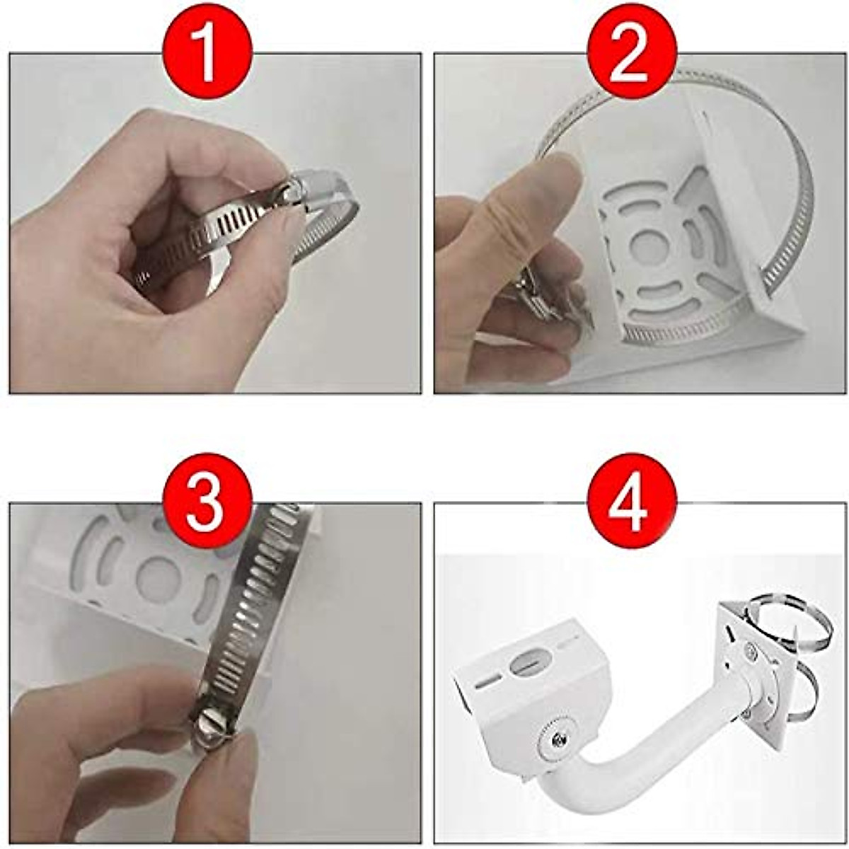 Universal Wall Mounting Bracket with 2 Loops, Vertical Pole Mount Adapter for CCTV Security Camera PTZ Dome Indoor Outdoor AP Access Point Client CPE