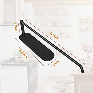 Magnetic Paper Towel Holders Refrigerator Heavy Duty Stainless Towel Roll Holders with Strong Magnetic Backing - Fit for Large Paper Towels-for Kitchen, Grill, Toolbox, Garage, Shop(12in-Black)