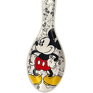 Mickey Mouse Ceramic Spoon Rest, Collectible Disney Themed Kitchen Decor Accessories, Fun Utensil Holders for Cooking and Baking