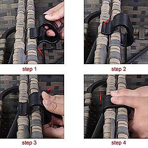 SUQ I OME Pack of 10 Outdoor Patio Garden Wicker Rattan Furniture Aligment Sofa Rattan Chair Fastners Clip Sectional Connector - Non Slip (2.13 inches,Medium)