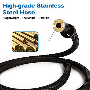 Shower Head with Handheld, Lanhado 9 Setting Matte Black Shower Head, Detachable Shower Head with Hose & Adjustable Bracket,High Pressure Shower heads, Built-in Power Wash to Clean Tub, Tile & Pets