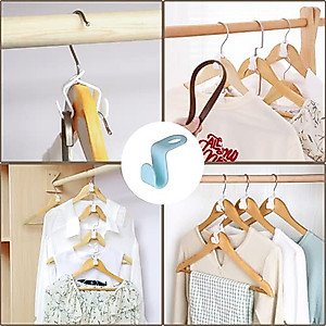 AOOF 60PCS Clothes Hanger Connector Hooks 4-Colors Hanger Extender Clips Plastic Cascading Clothes Hooks for Wardrobe