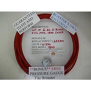 6 ea. Cover O-Ring FITS The BROASTER Model 1800-(ROASTER'S OWN Sells ONLY F.D.A. Grade O-Rings, NOT Foam") (with Free Pressure Gauge) from ROASTER'S OWN) FOODSERVICE Grade MAT. from ROASTER'S OWNQ