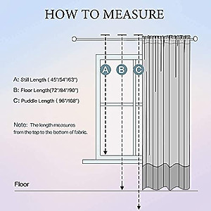 MIULEE 2 Panels Solid Color White Sheer Window Curtains Elegant Window Voile Panels/Drapes/Treatment for Bedroom Living Room (54 X 72 Inches White)
