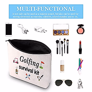 Golfing Survival Kit Makeup Bag Golfing Gift Golf Accessories Gift for Mom Golfer Humor (Golfing Survival Makeup)