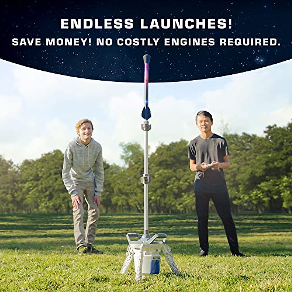 NASA Air Rocket Launcher Kit - Launch Model Rockets Up to 250 Feet with Compressed Air, Pump It Up & Launch Your Rocket, A Safe, Innovative & Fun Outdoor Activity for Kids & Adults