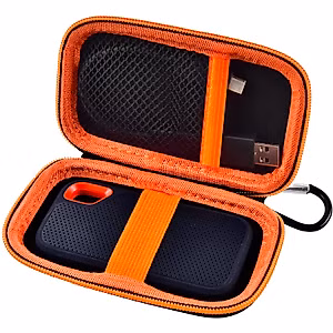 Case Compatible with SanDisk 1TB 2TB 500GB Extreme Portable SSD, Fits for SanDisk PRO External Solid State Drive, Hard Drive Storage Holder for SDSSDE61/ SDSSDE60/ SDSSDE81 (Box Only)(Orange)