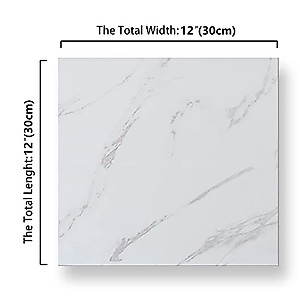 CHICHOME 16 Pack Peel and Stick Floor Tile Bathroom Waterproof White Marble Floor Tiles 12x12 Inch Self Adhesive Vinyl Flooring Removable Sticky Tiles Decorative for Floor Kitchen Bedroom Living Room