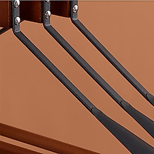 N/A Iron Wood Hanger Wooden Metal Set Household Iron Wide Shoulder Hanger Beech Wardrobe Clothes Hanger