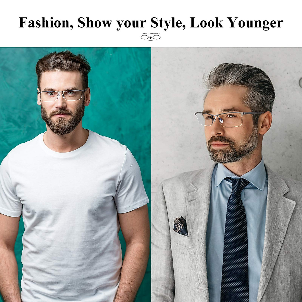 Lcbestbro Reading Glasses for Men, 2.0 Blue Light Blocking Reading Glasses Metal Readers