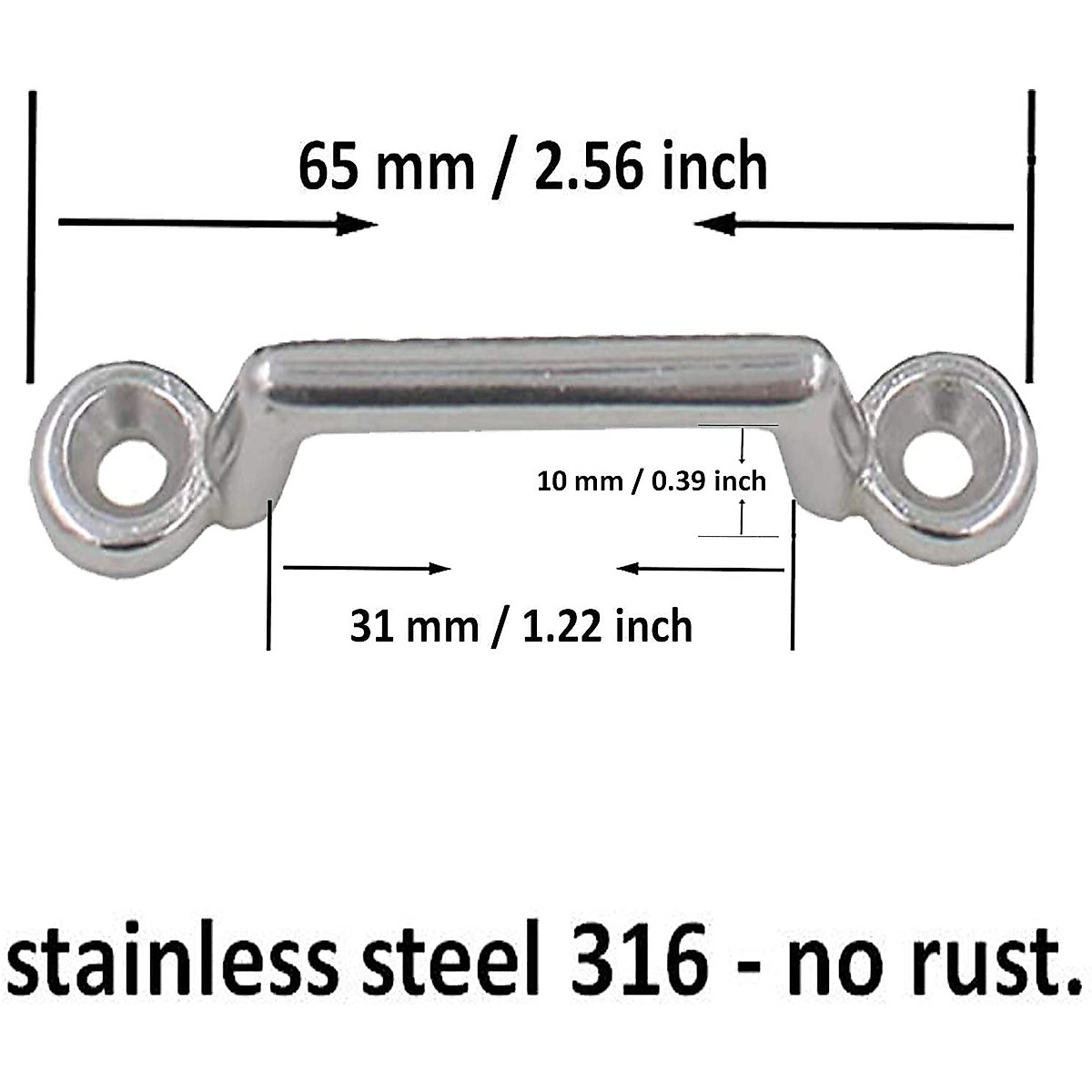 Pmsanzay Pack of 4 Kayak Track Mount Kayak Boat Bungee Deck Loop Tie Down Eyelet to Hold Your Bungee Cord or Ropes Strap Up to 1.3" for Kayak, Canoes and Boats Deck Rigging - No Drilling - No Track