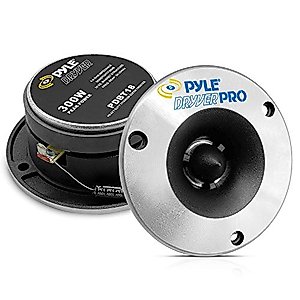 Pyle 3.75'' Titanium Horn Tweeter (Pair) - Aluminum Bullet Diamond Chrome Cutting Finish w/ 300 Watt Peak 20 oz Magnet Structure 2kHz - 25kHz Frequency Response 4 Ohm & 1" Kapton Voice Coil PDBT18