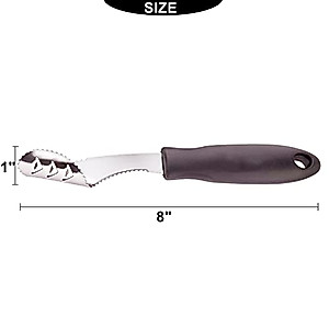 JIANYI Kitchen 2-in-1 Jalapeno Corer, 18/8 Stainless Steel Bell Pepper Corer Tool Remover with Serrated Edges & Soft Rubber Handle, Jalapeno Pepper Deseeder For Removing Vegetable Tops & Seeds