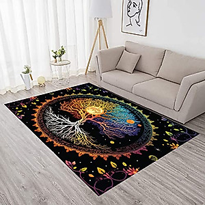 FANGER Mushroom Skull Sun Moon Butterfly Area Rug Living Room Bedroom Dining Home Office Soft Rugs Carpets