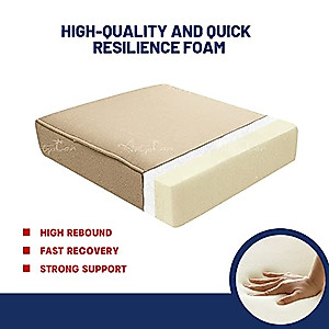 ARTPLAN Outdoor Loveseat Cushions,All Weather Patio Cushions Set of 5,46"x24"x4"，Apricot