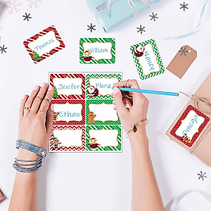 Wonmon 300PCS Christmas Gift Tags Stickers, Self Adhesive Christmas Name Tags Gift Present Tags Label Sticker for Organizing Jar Christmas Holiday Decoration School Supplies, 1.96x2.75 Inch