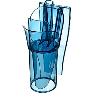 San Jamar SI5000 Polycarbonate Saf-T-Scoop and Guardian System, 6oz to 10oz, for Bar and Beverage Station, Blue