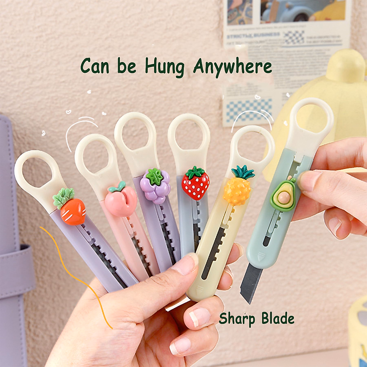 10 Pack Utility Knife Box Cutters, T TOVIA Cute Letter Opener, Mini Box Cutter, Compact Cardboard Cutter Razor Knife, Cute Retractable Box Cutters for Office and Home Use