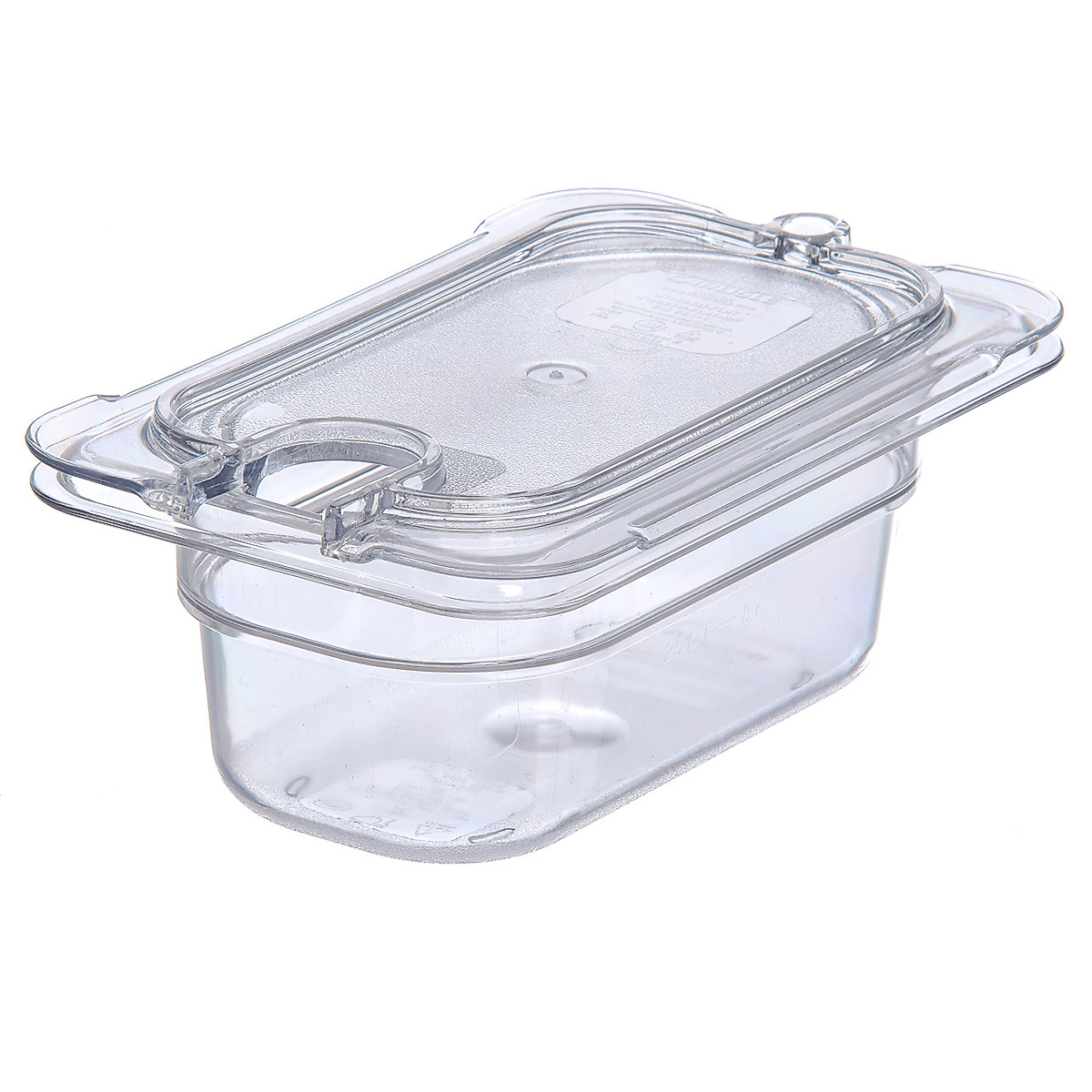 Carlisle FoodService Products 10337U07 StorPlus Ninth Size Polycarbonate Universal Flat Surface Notched Food Pan Lid, Clear