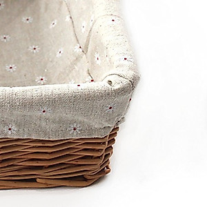 Kingwillow, Storage basket, Natural wicker Storage Bins Rectangular Basket,Arts and Crafts.