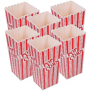 RORPOIR 6pcs Popcorn Popcorn Bucket Microwave Popcorn Disposable Food Containers Disposable Containers Paper Popcorn Boxes Disposable Popcorn Bags Movie Popcorn Box Popcorn Box for Movie