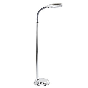 Lavish Home (72-1242S) 5 Feet Sunlight Floor Lamp With Adjustable Gooseneck - Silver