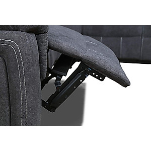 Elountik Modern Sectional Sofa Manual Lift Sofa Reclining Sofa Couch Large Sofa Set (Fabric Gray)