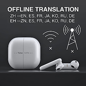 Timekettle M2 Language Translator Earbuds - Supports 40 Languages & 93 Accent Online, Instant Voice Language Translator with Bluetooth & APP, True Wireless Earbuds for Music and Call Fit iOS & Android
