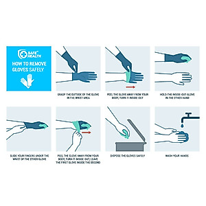 Safe Health Blue Nitrile Exam Gloves, 90-Count S M L XL, 3.5 Mil Free of Powder-Latex, Disposable-Textured, Clinic-Office-Daily, Medical, First-Aid, Clinics, Extra-large (Xl) Box 90, FIY1064G