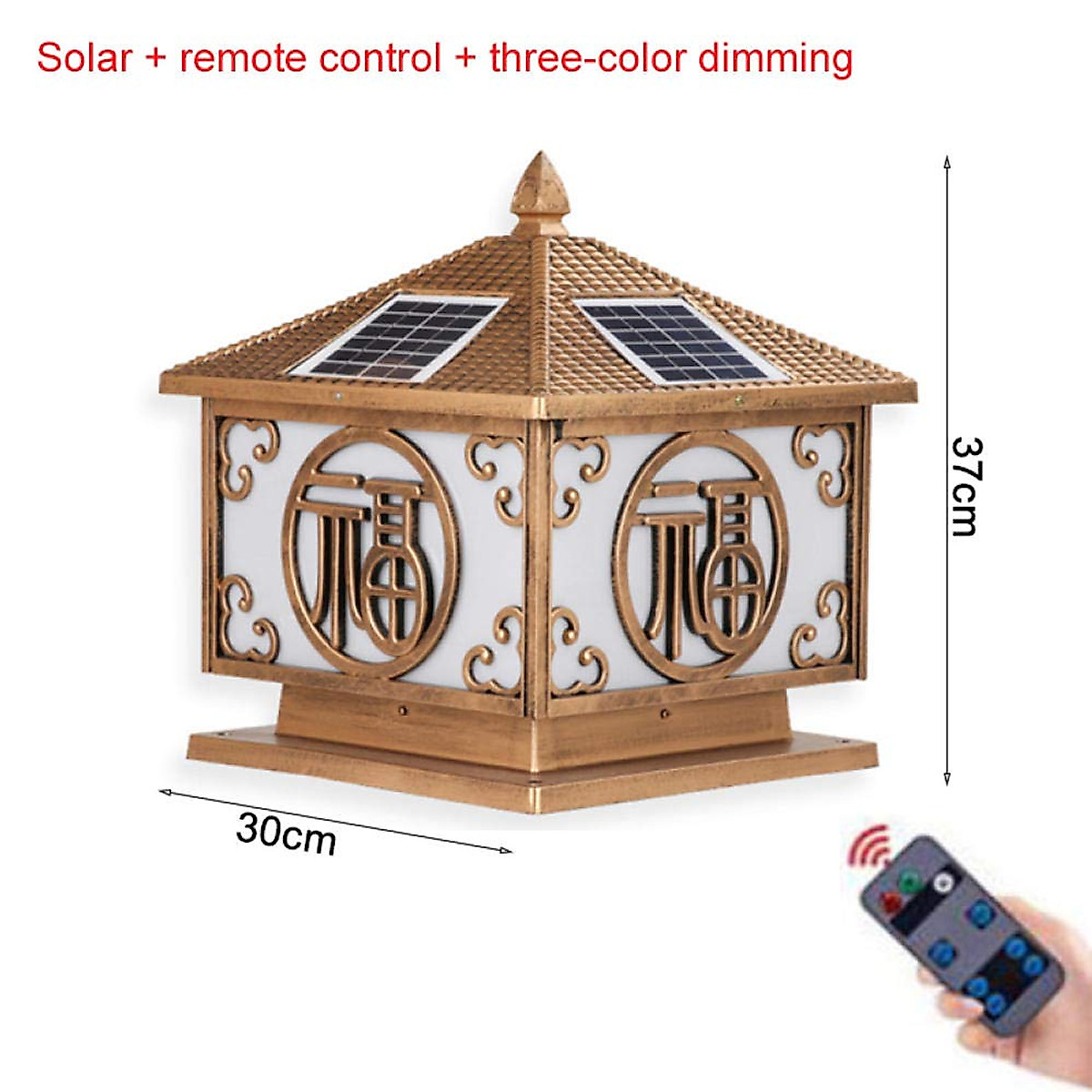 Ornaments Sculpture Statue Decoration Sculptures Solar Pillar Light Decoration Artware Outdoor Waterproof Garden Lights Home Door Post Wall Decoration Lamp Craft-B