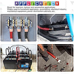 Glarks 10Pcs 8x3/8'' Copper Wire Lugs UL Listed Battery Cable Closed Ends Bare Copper Eyelets Tubular Ring Terminal Connectors