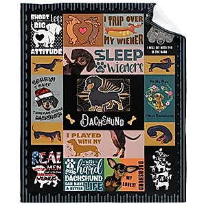 Xoqan Cute Dachshund Dog Soft Fuzzy Flannel Hooded Blanket Women Men Cozy Microfiber Luxury Plush Throws for Bedding Couch Travel Camping Gift 40"x30"for Pet