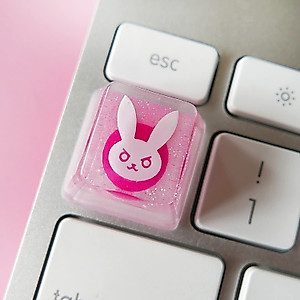 Gaming Keycaps DVA Pink Custom Overwatch Resin Keycaps for Cherry MX Swtiches (OEM R4) (Pink)